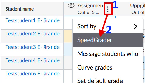 SpeedGrader in Canvas | KTH Intranet